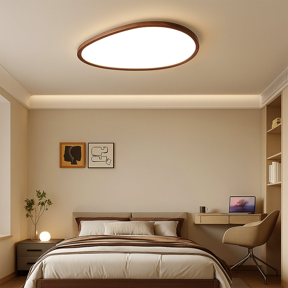 Ultra-Thin Dark Wooden LED Ceiling Light – Twilight & Co