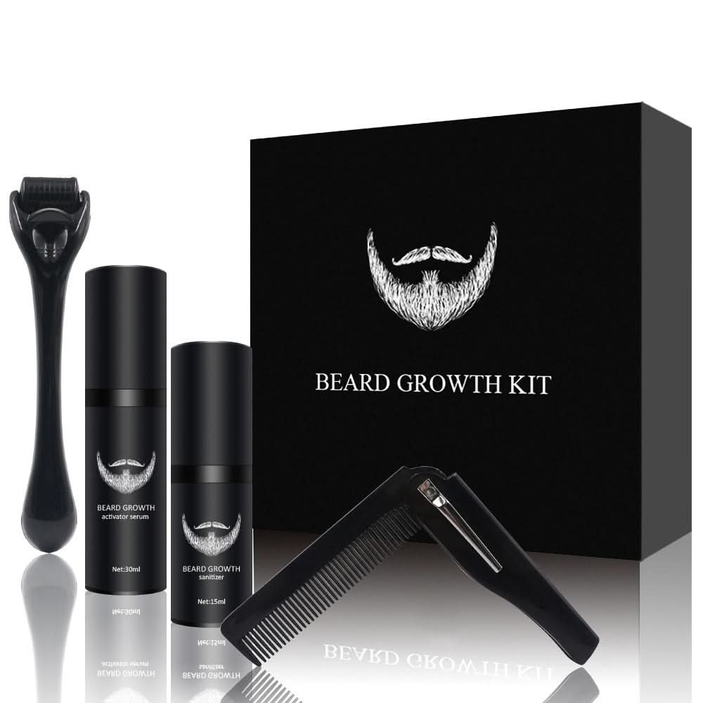 Professional Beard Growth Kit with Serum and Roller – Twilight & Co