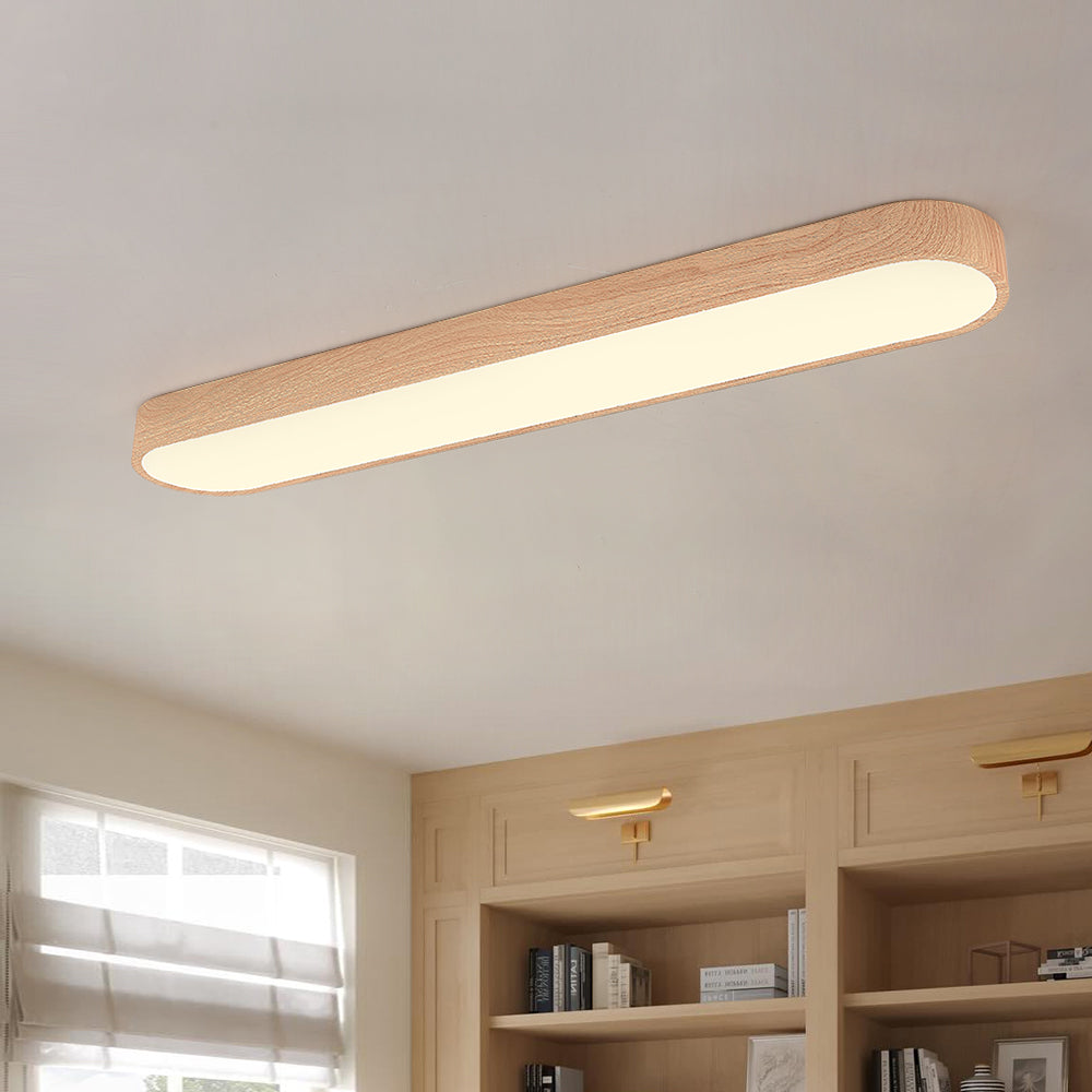 LED Oval Ceiling Light with Wood Accent – Twilight & Co